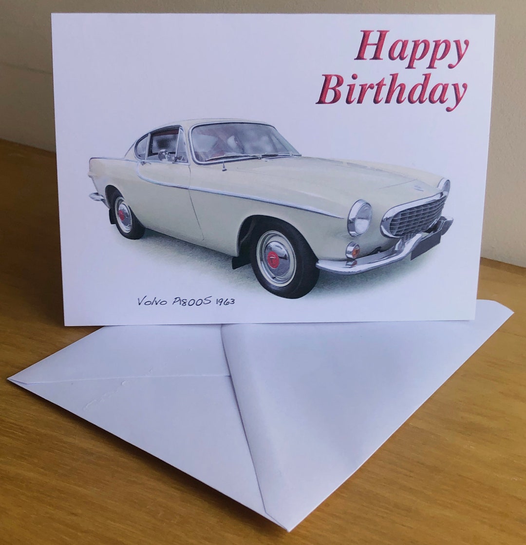 Volvo P1800S 1963 - 5 X 7in Happy Birthday, Happy Anniversary, Happy ...