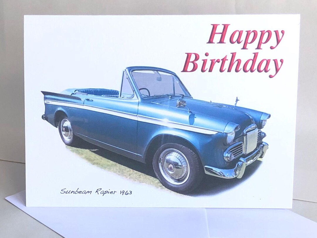 Sunbeam Rapier 1968 Convertible - 5x7in Greeting Card With Envelope ...