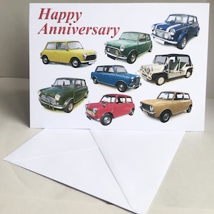 Mini Classic Car Greeting Card: Birthday, Anniversary, Retirement or ...