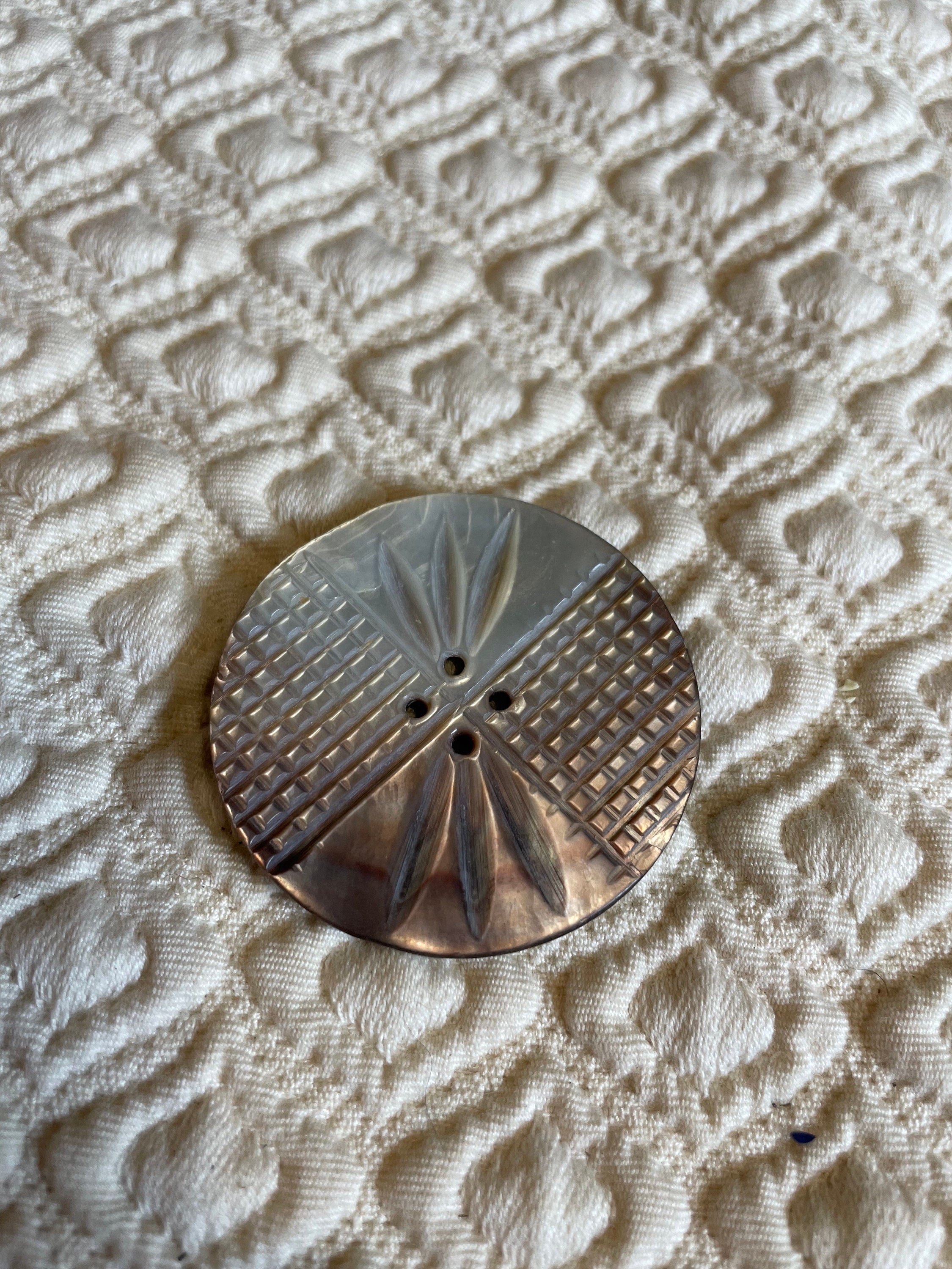 Extra Large Antique Carved Shell Button - Etsy