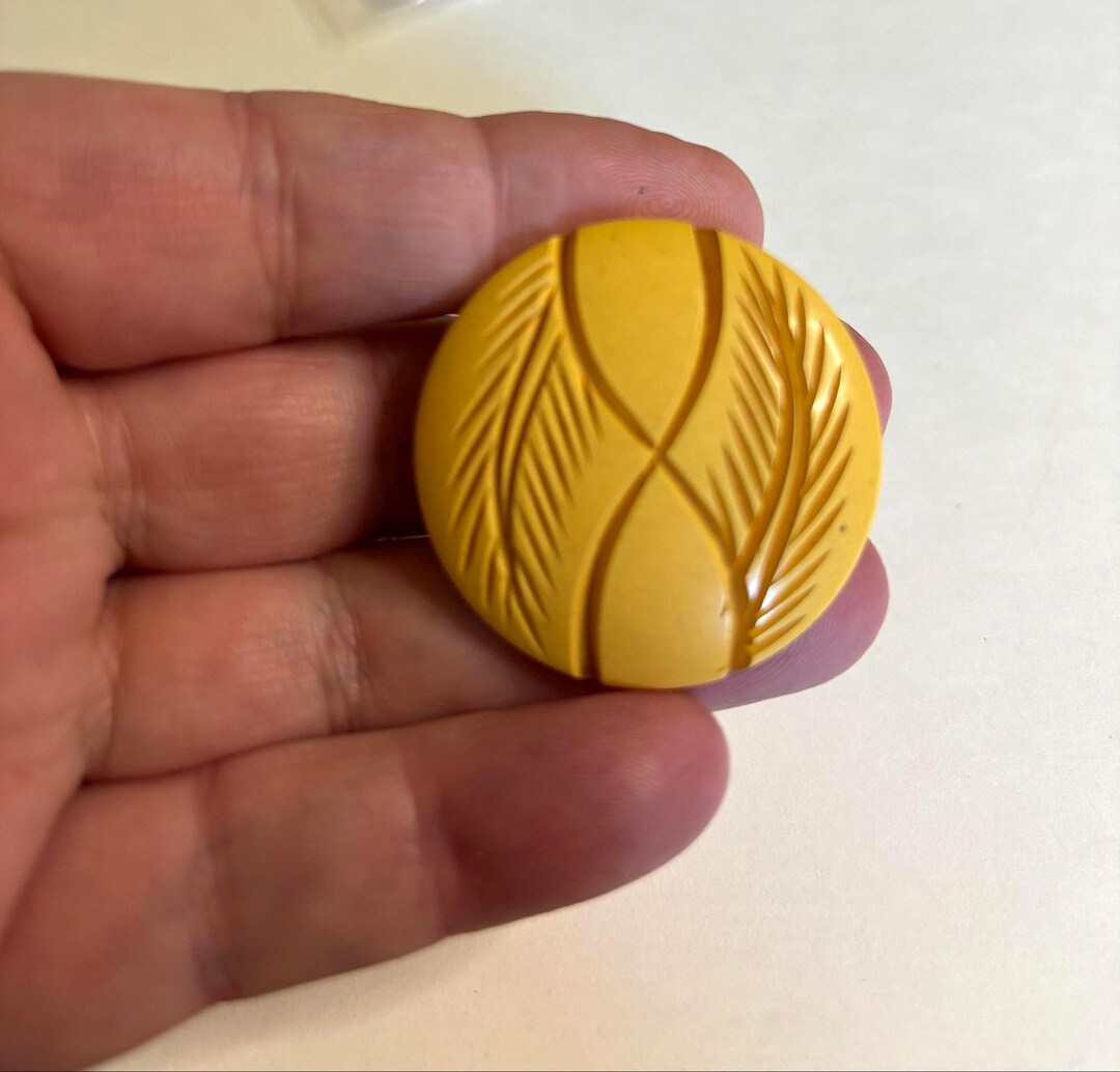 XL Carved Bakelite Button - Etsy