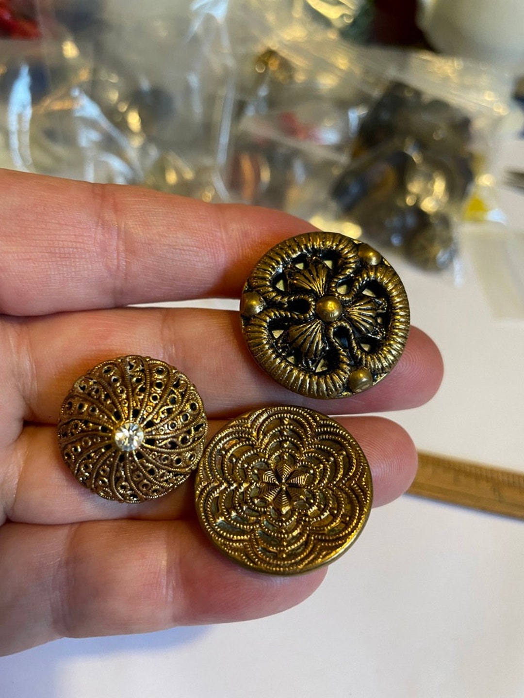 Lot of 3 Antique Filigree/twinkle Buttons - Etsy
