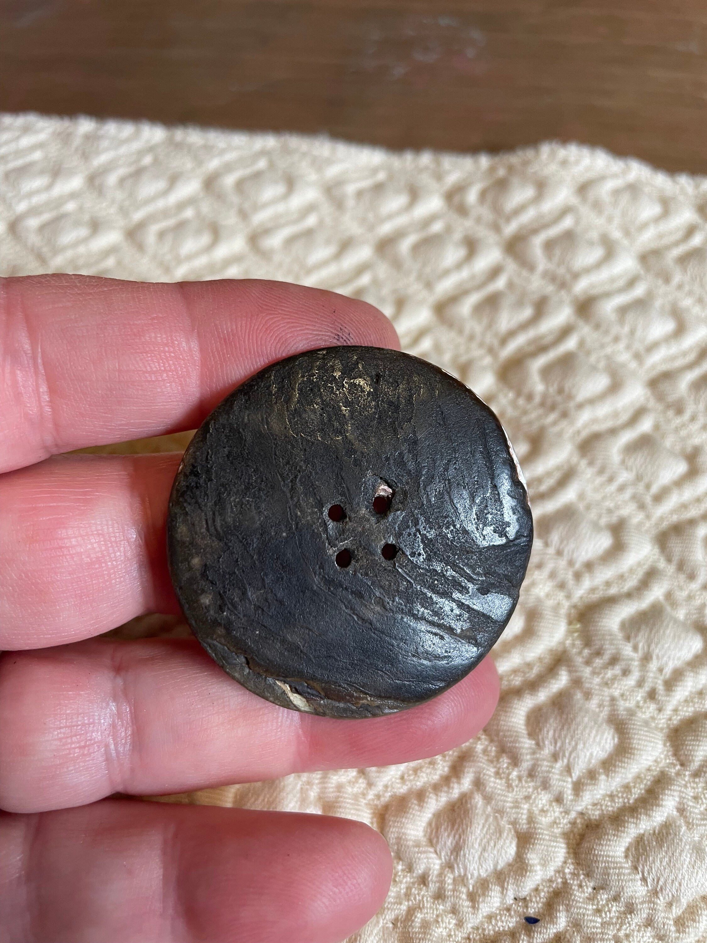 Extra Large Antique Carved Shell Button - Etsy