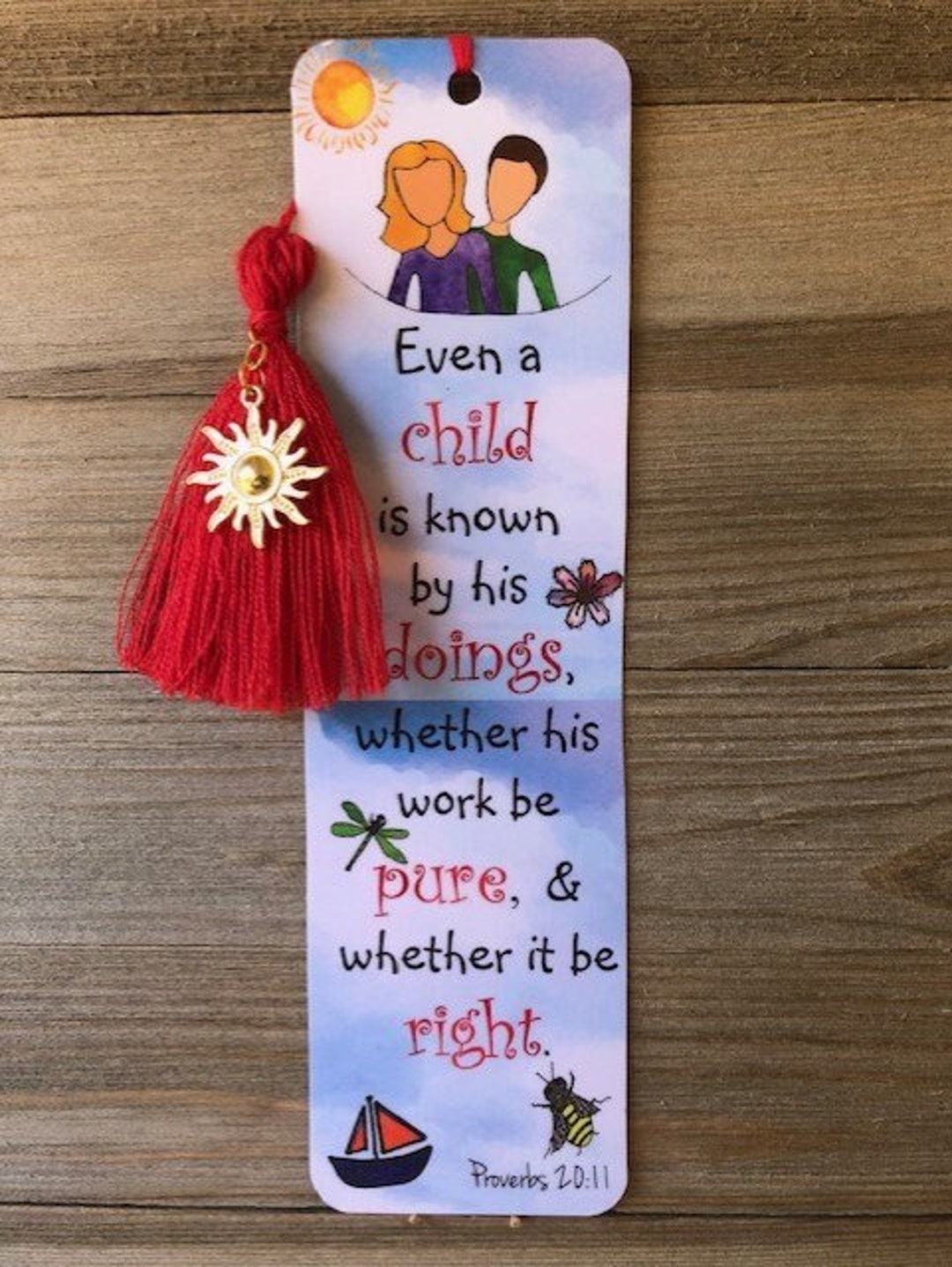 Bible Verse Bookmark - Proverbs 20:11 KJV "even a Child is Known by His ...