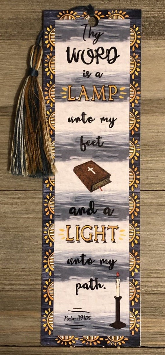 Bible Verse Bookmark Psalm 119:105 KJV Thy word is a | Etsy