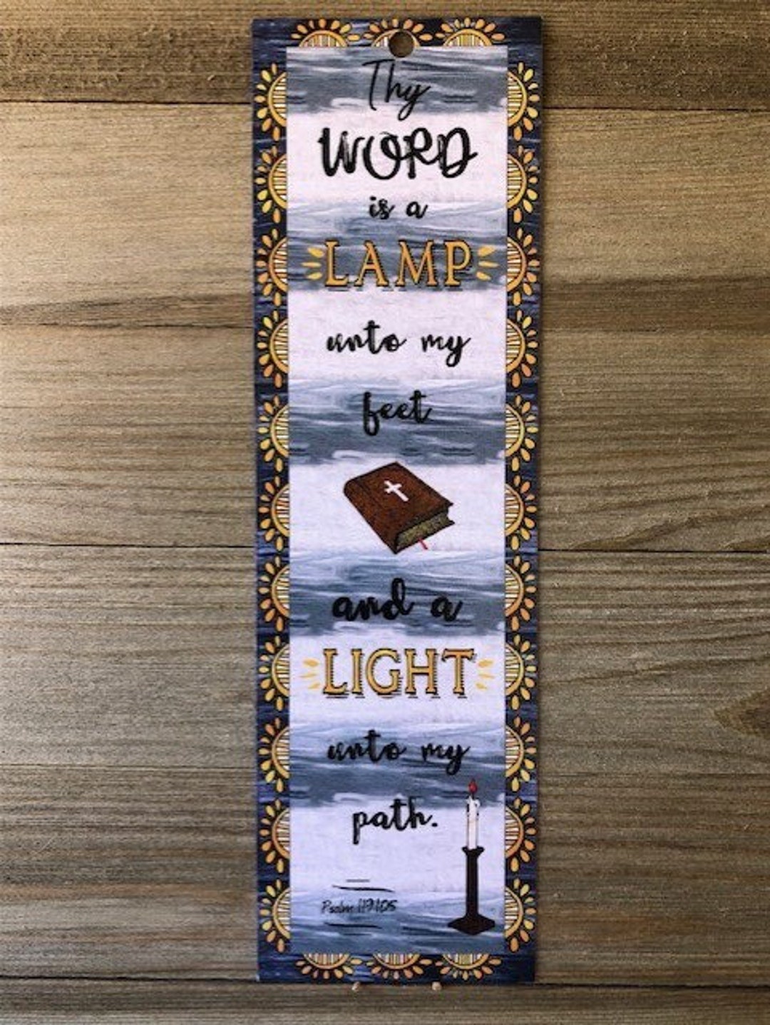 Bible Verse Bookmark - Psalm 119:105 KJV "thy Word is a Lamp Unto My ...