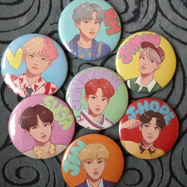 Bts Buttons - Etsy