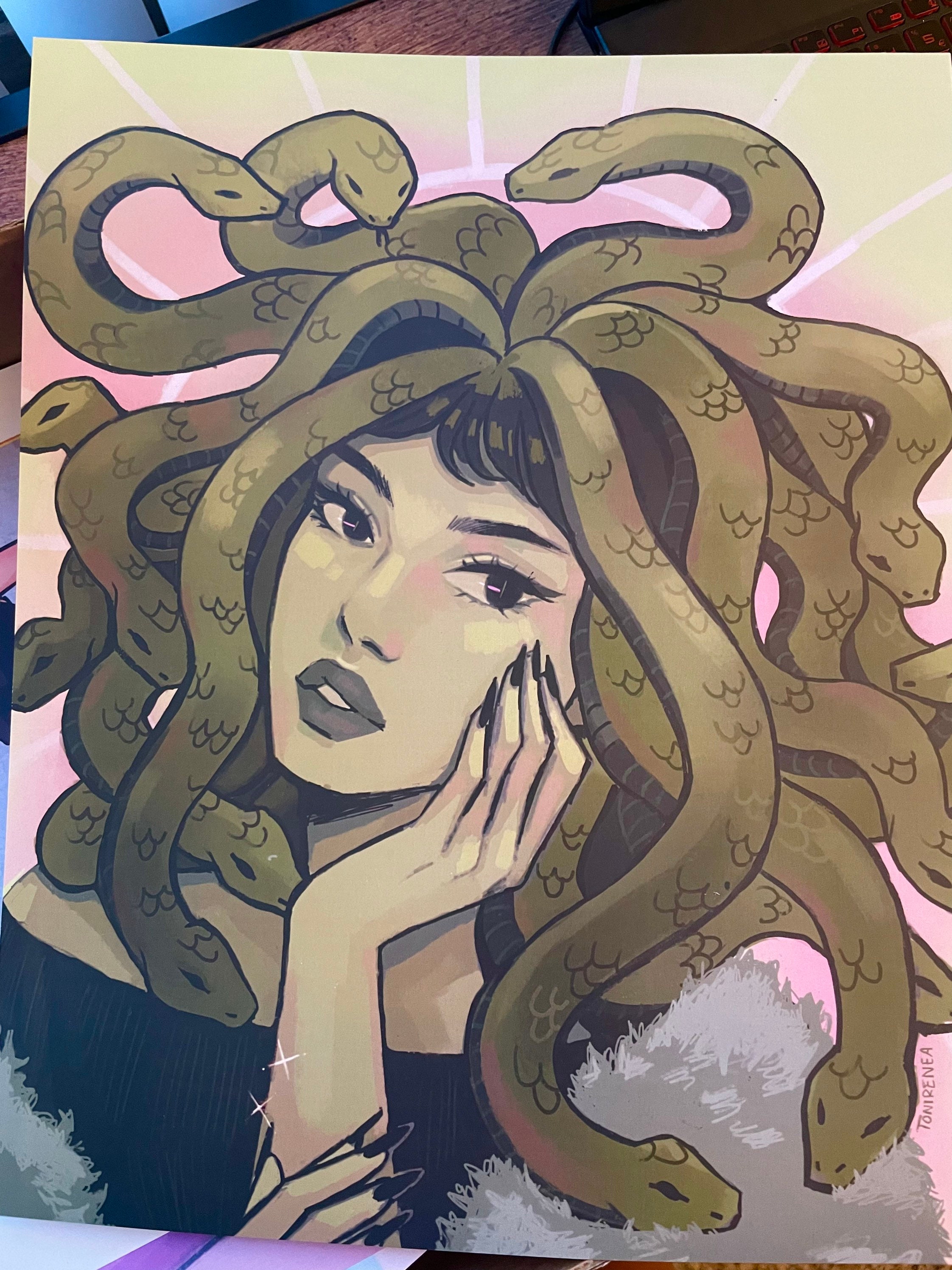 Medusa Portrait Large Print - Etsy