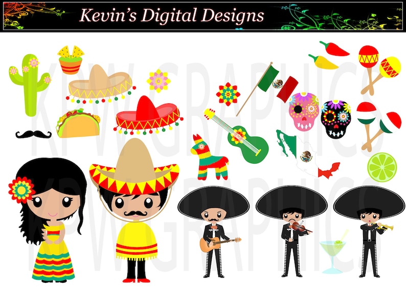 Countries of the World Mexico Clip-art Set in a PNG 300ppi Format ...