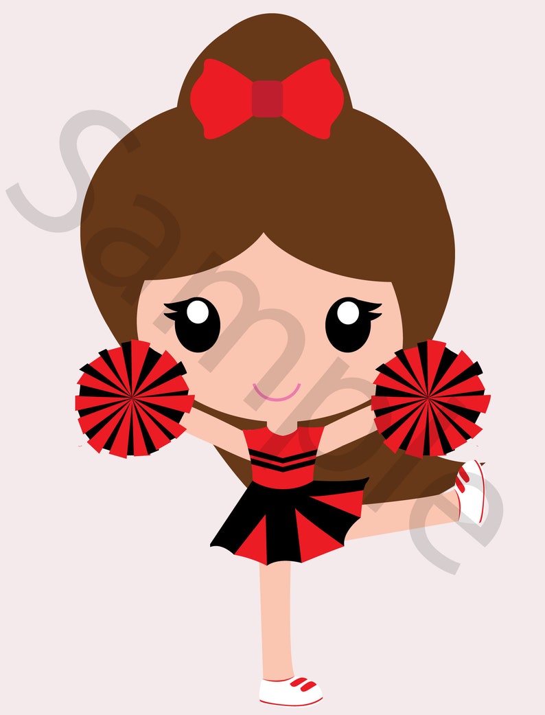 Red and Black Cheerleader Set boys and Girls Clip-art Set in a PNG ...