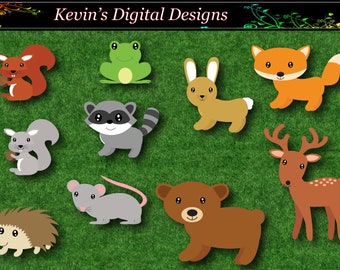 Woodland Critters Clip Art Set of 30 300 DPI PNG JPG and - Etsy