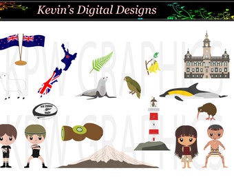 New Zealand Clip Art - Etsy
