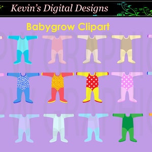 Baby-grow Clip-art Set various Colors in High Quality PNG - Etsy Canada