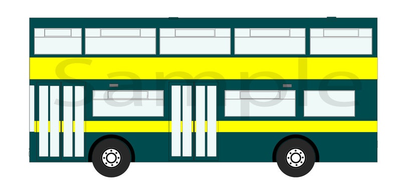 Detailed Buses Clip-art Set in Various Colours in a PNG 300ppi Format ...