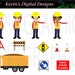 Construction Clip-art Set 6 With Vehicles and Accessories in Quality ...