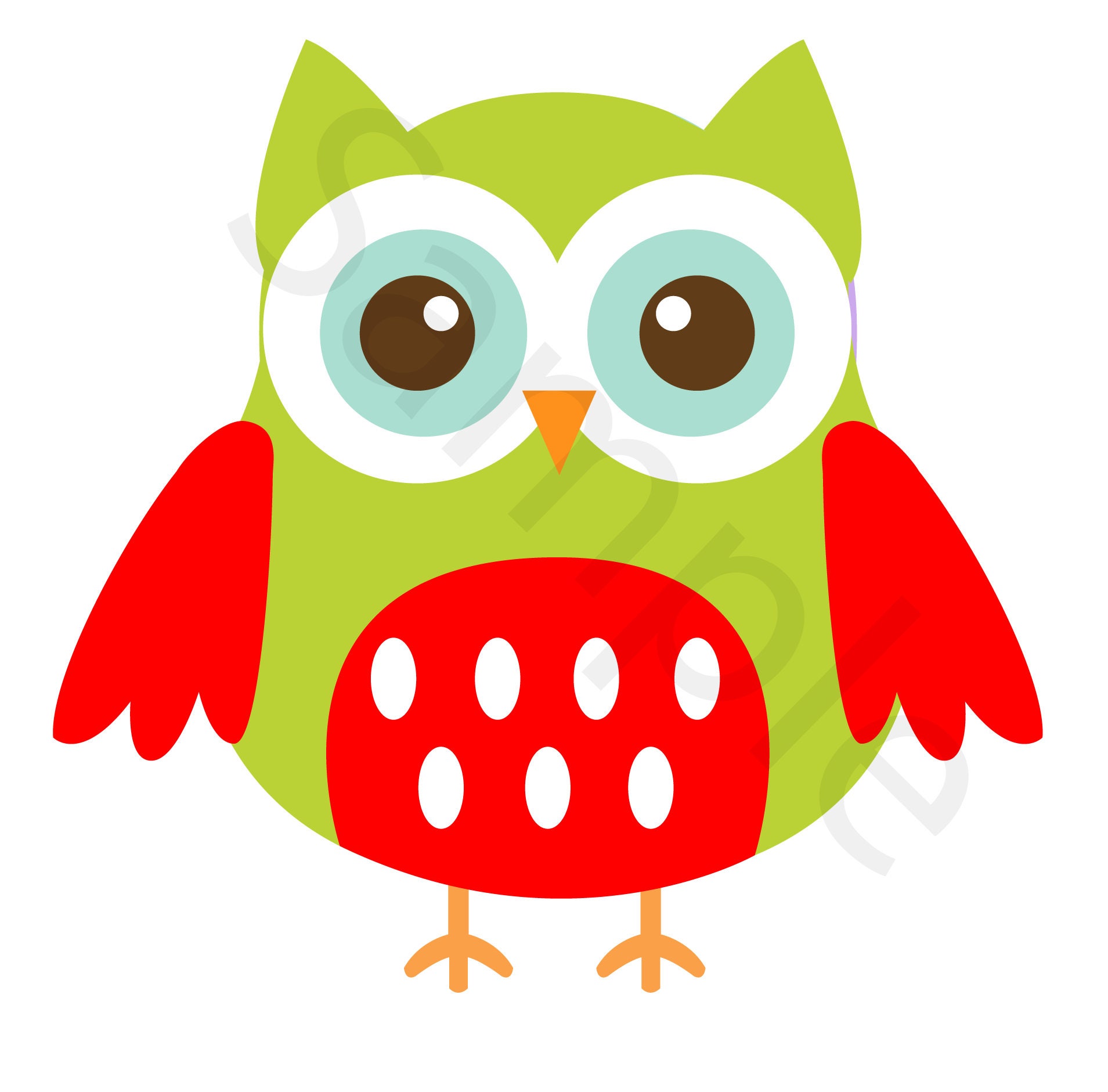 Colorful Rainbow Cute Owls Clipart Set in a PNG Format. - Etsy