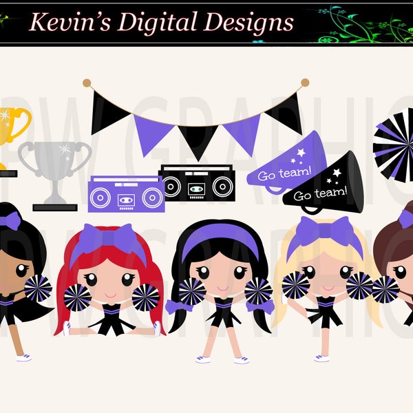 Cheerleader Clip Art - Etsy