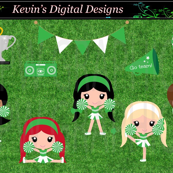 Cheerleader Clip Art - Etsy