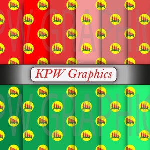 Set of 16 Christmas Digital Papers With Candles With Red and - Etsy