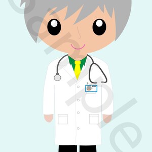 Cute Boy Doctors Clip-art Set in a PNG 300ppi Format. - Etsy Australia