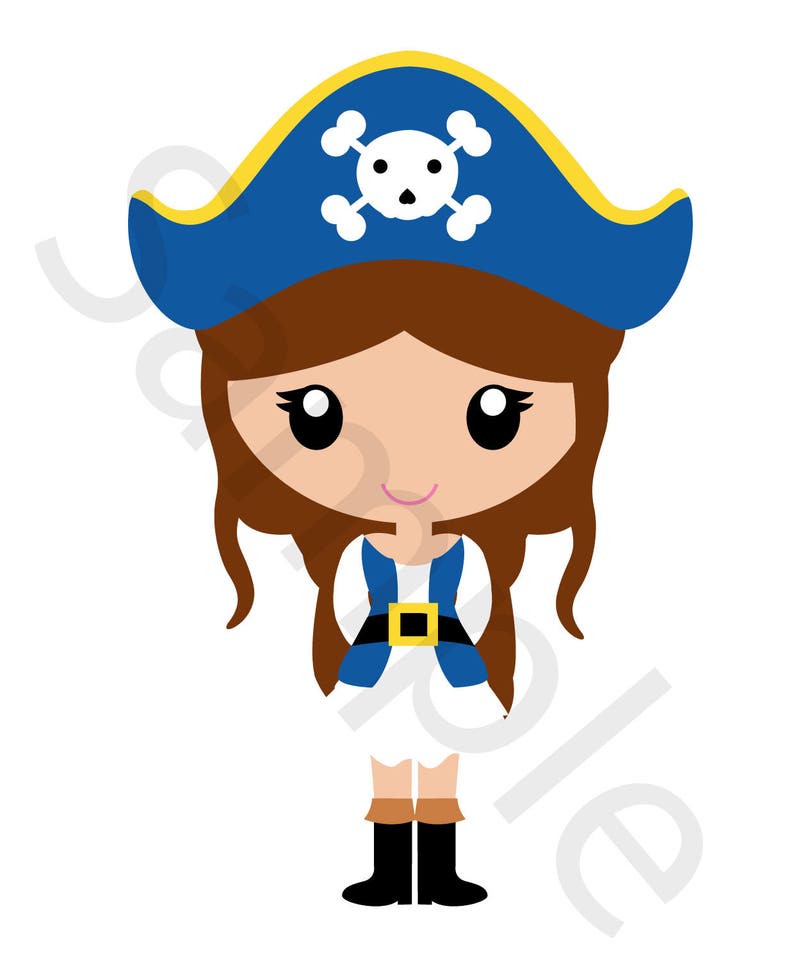 Girl Pirates Captains Clip-art Set in a PNG 300ppi Format. - Etsy