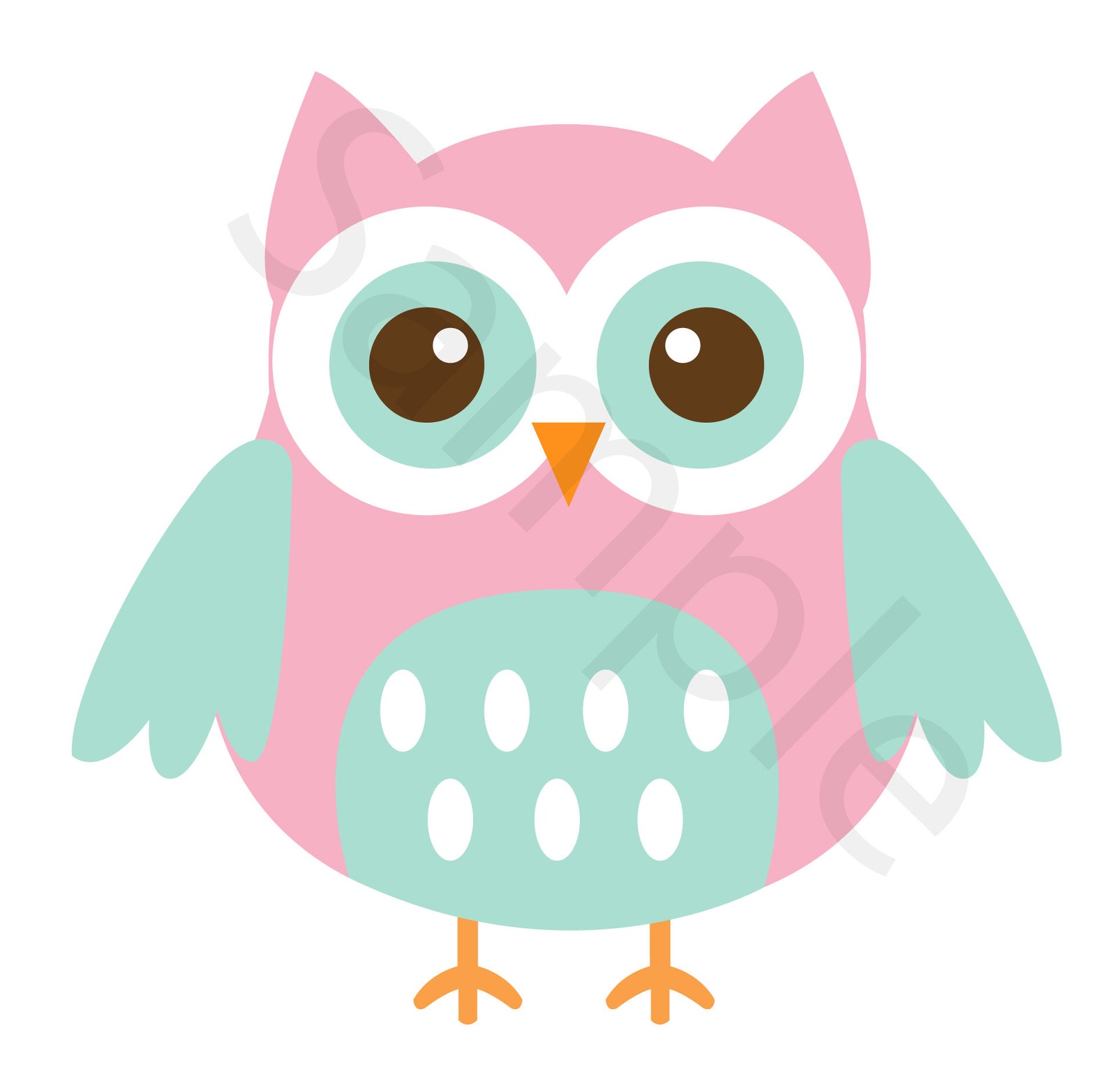 Colorful Rainbow Cute Owls Clipart Set in a PNG Format. - Etsy