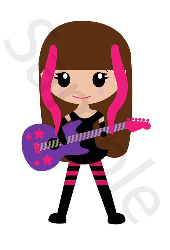 Rock Star Girl Clip Art