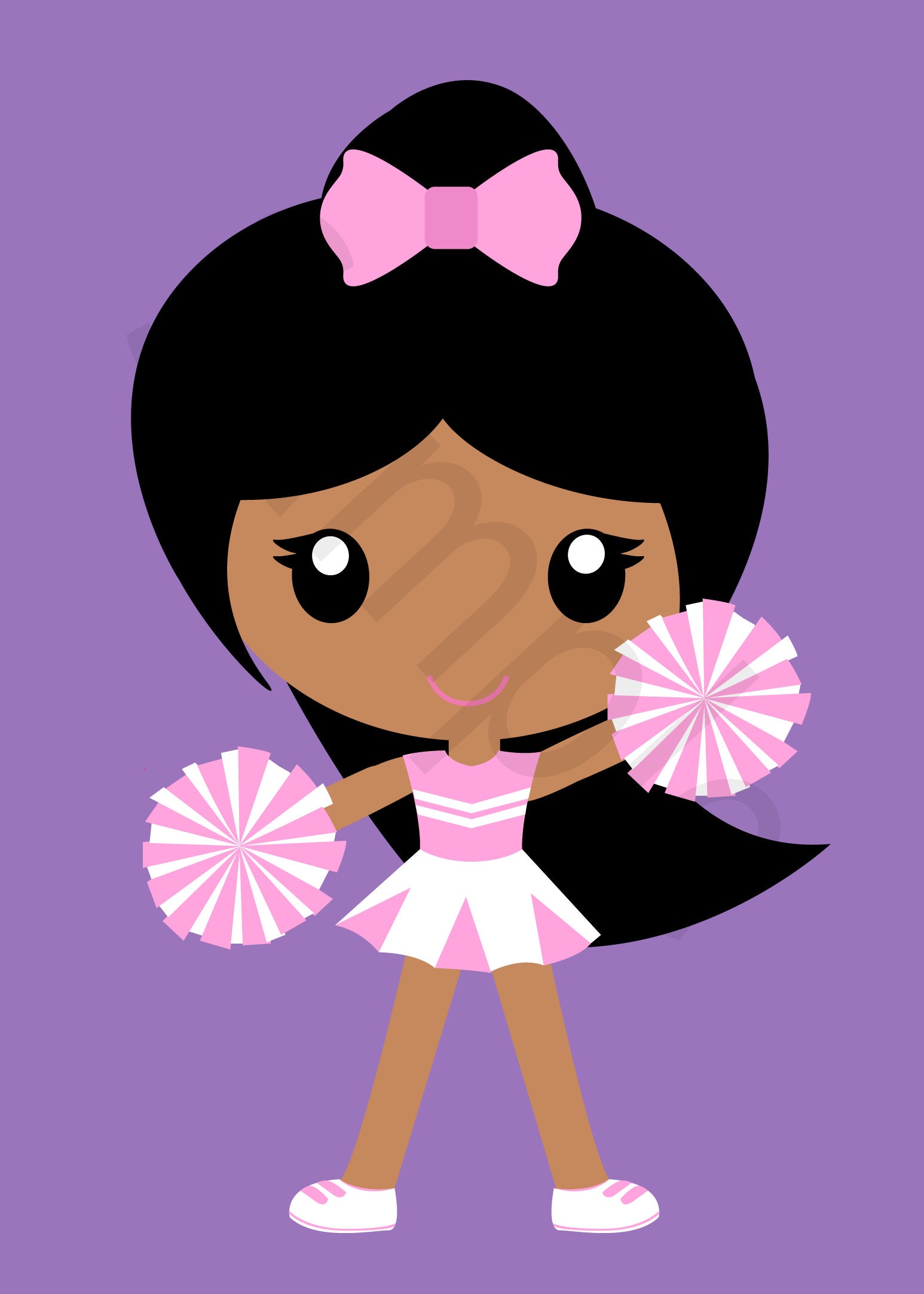 Pink and White Cheerleader Clip-art Set in a PNG 300ppi - Etsy UK