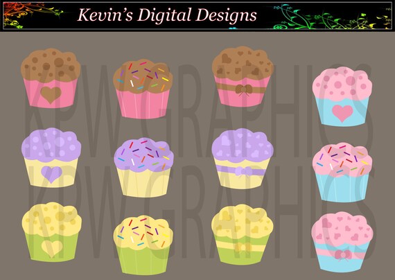 Cupcakes Clip-art Set in a PNG File Format. Personal & Small - Etsy Canada