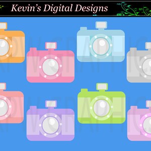 Pastel Cameras Clip-art Set in a PNG format. Personal & Small | Etsy