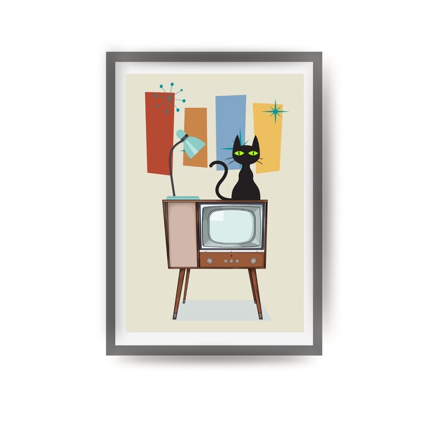 Atomic Cat Art - Etsy