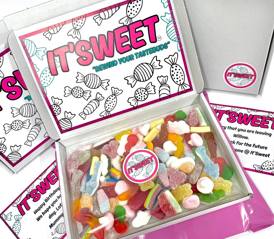 Personalised Birthday Sweet Box – Classic Retro Sweets Letterbox Gift ...