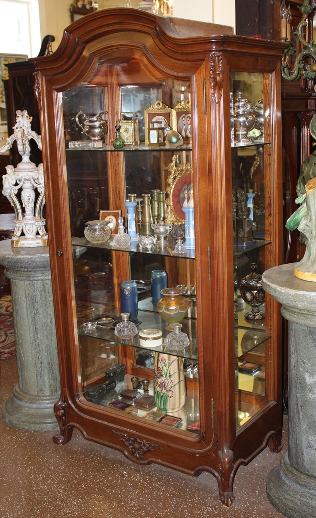 Beveled glass china cabinet store