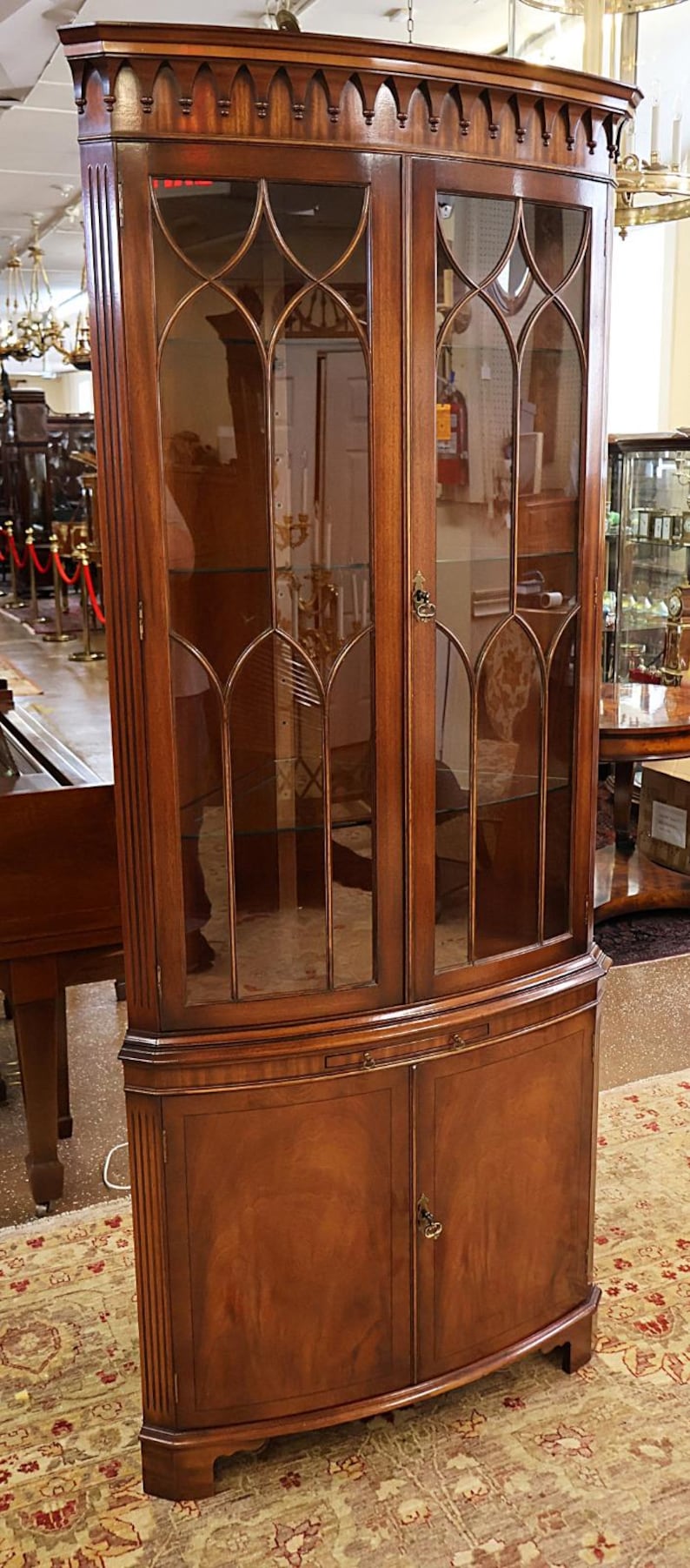 English Bevan Funnell Reprodux Mahogany Chippendale Corner Cabinet - Etsy