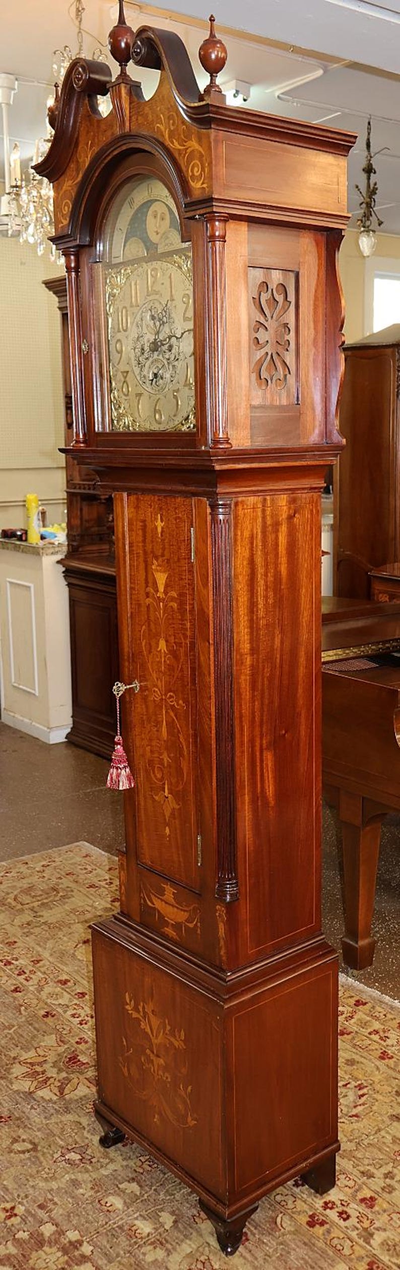 19th Century Winterhalder & Hofmeier Inlaid Mahogany Tall Case ...