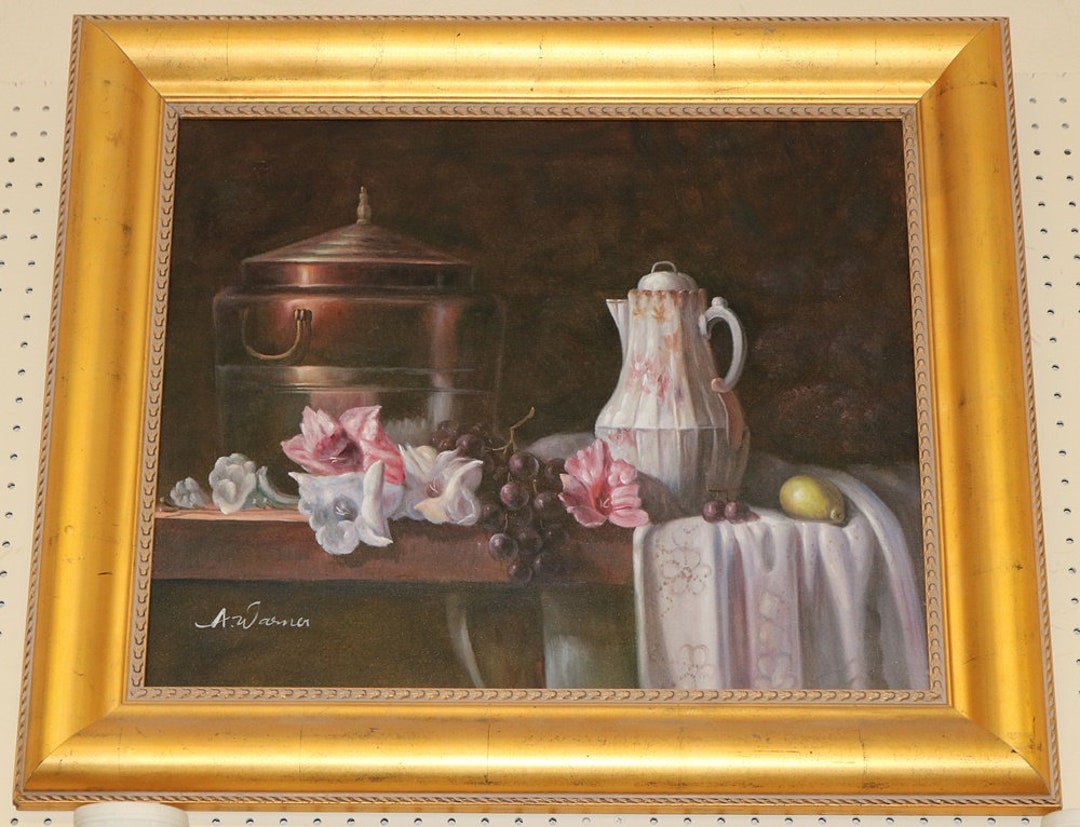 Small Still Life Floral Oil Painting Signed A Warner - Etsy