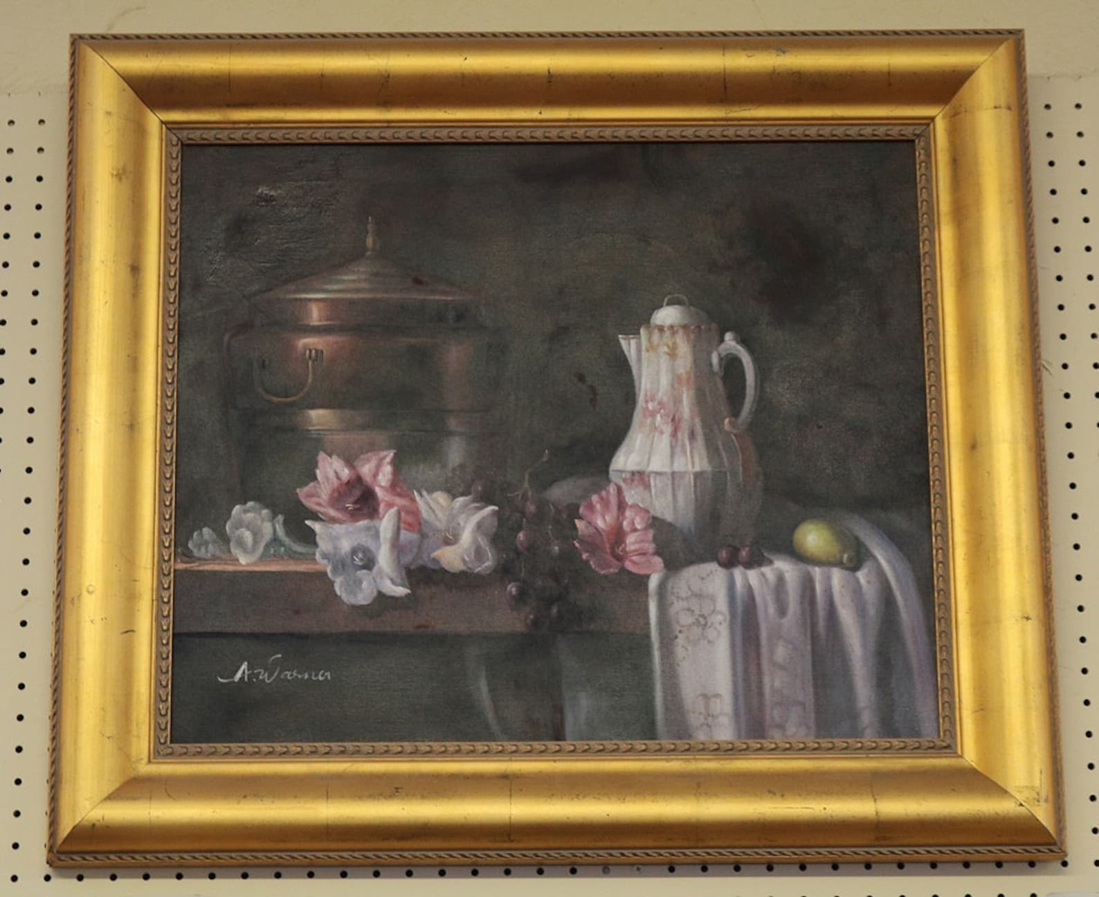 Small Still Life Floral Oil Painting Signed A Warner - Etsy