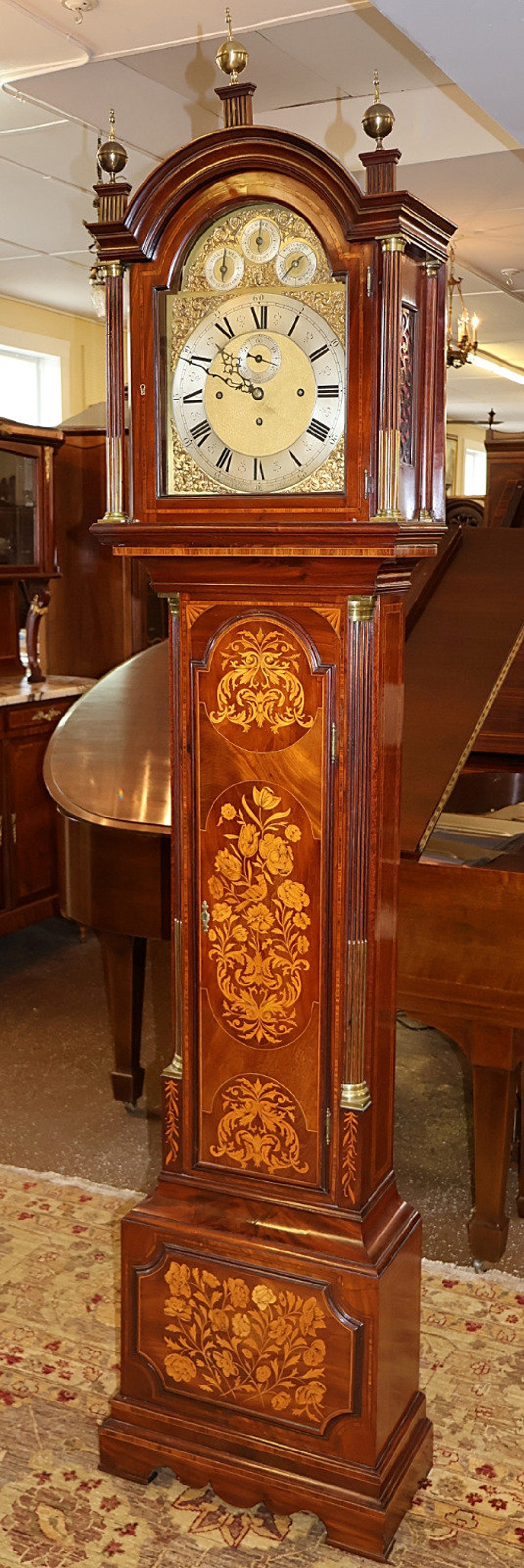 Herbert Blockley London Musical 19th Century Inlaid Tall Case ...