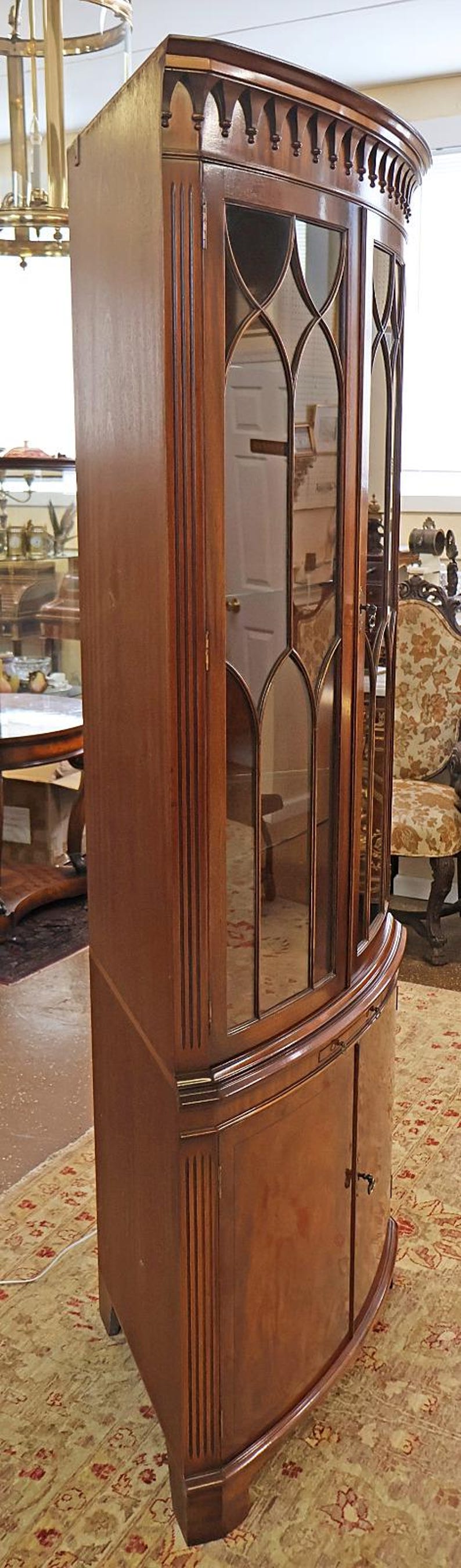 English Bevan Funnell Reprodux Mahogany Chippendale Corner Cabinet - Etsy