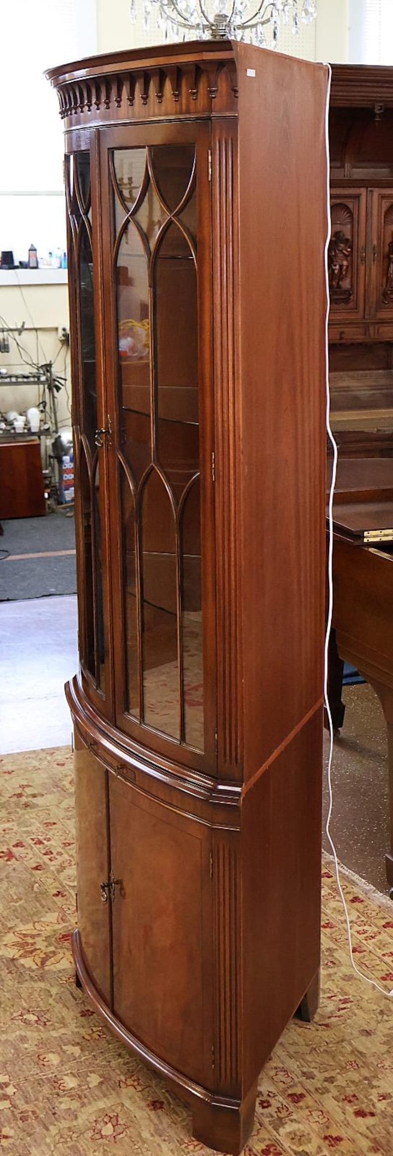 English Bevan Funnell Reprodux Mahogany Chippendale Corner Cabinet - Etsy