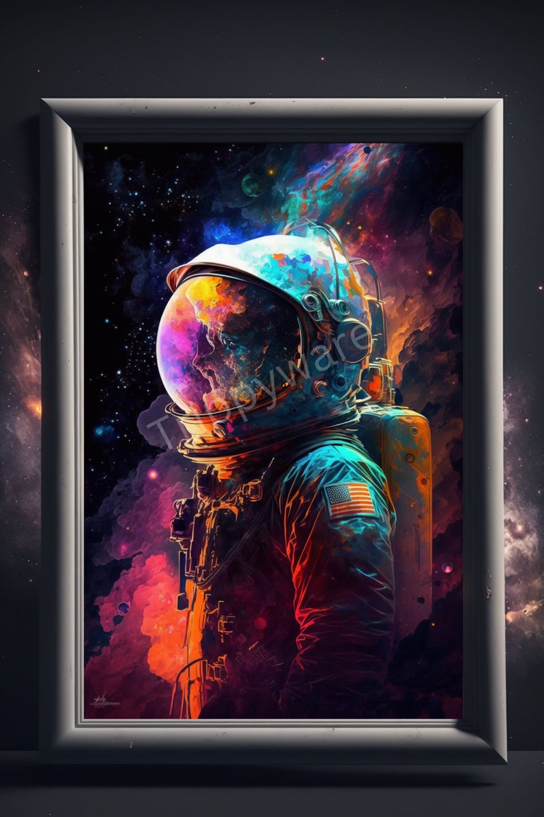 Trippy Astronaut Poster Trippy Astronaut Space Astronaut - Etsy