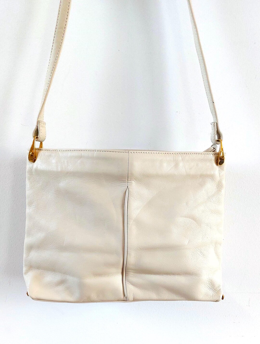 Ivory Leather Shoulder Bag | 1990s John Lewis Bag | Crossbody Bag - Etsy