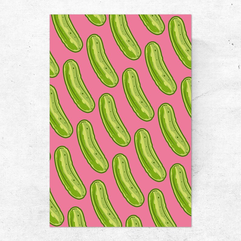 Pop Art Poster, Pickles Wall Art Print, Pop Art Pickles Posters, Foodie ...