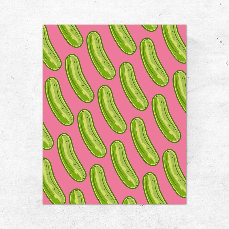 Pop Art Poster, Pickles Wall Art Print, Pop Art Pickles Posters, Foodie ...