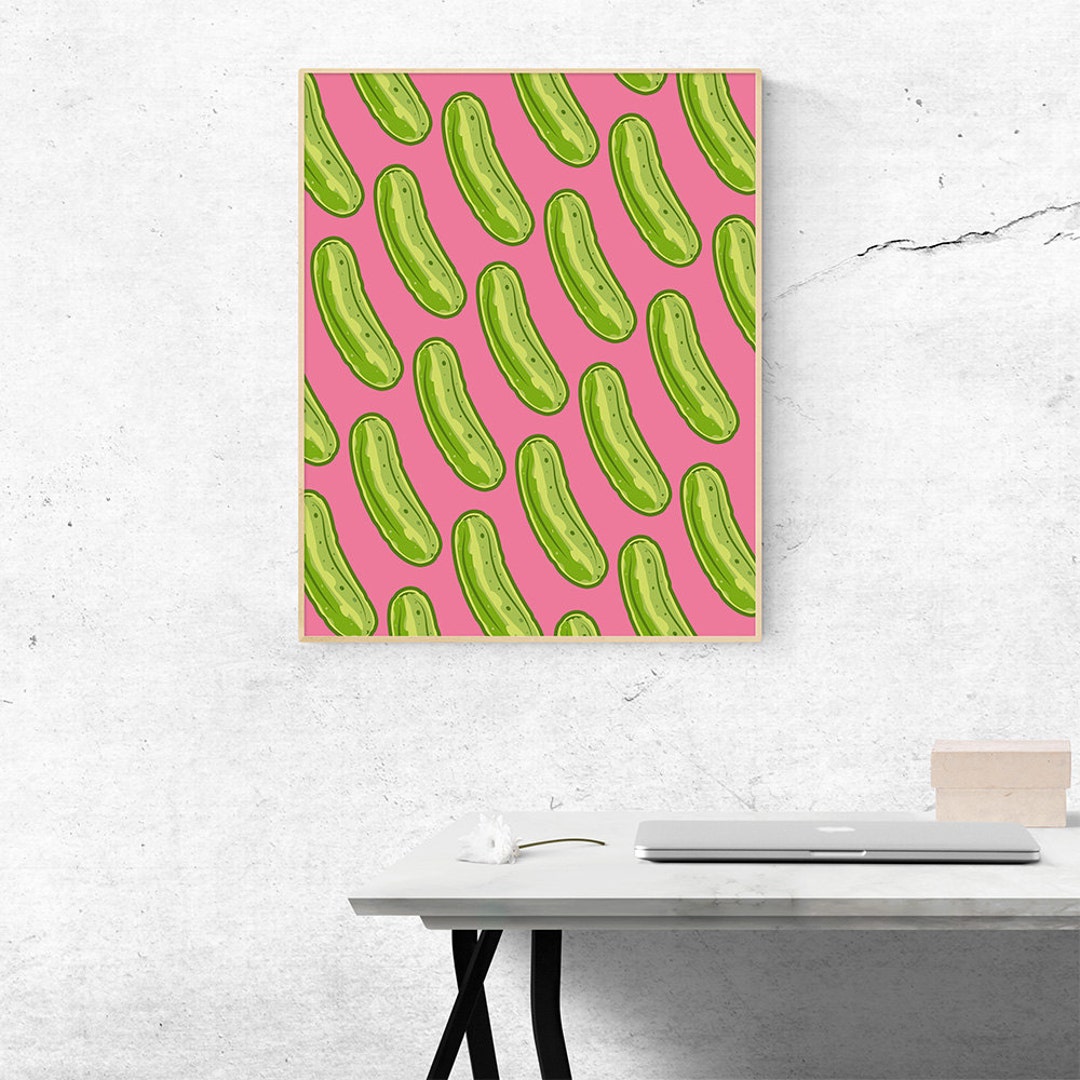 Pop Art Poster, Pickles Wall Art Print, Pop Art Pickles Posters, Foodie ...