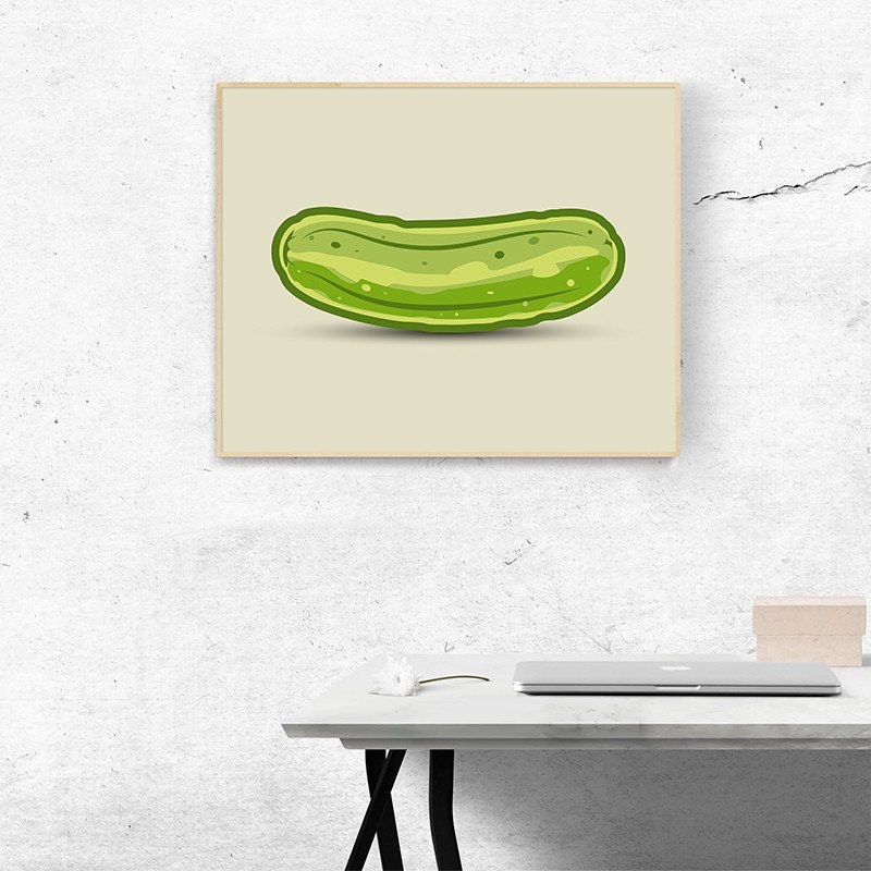 Pickle Art - Big Dill Pickle - Pickle Poster, Foodie Gifts, Gifts for ...