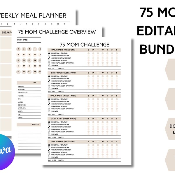 75 Mom Challenge Printable - Etsy