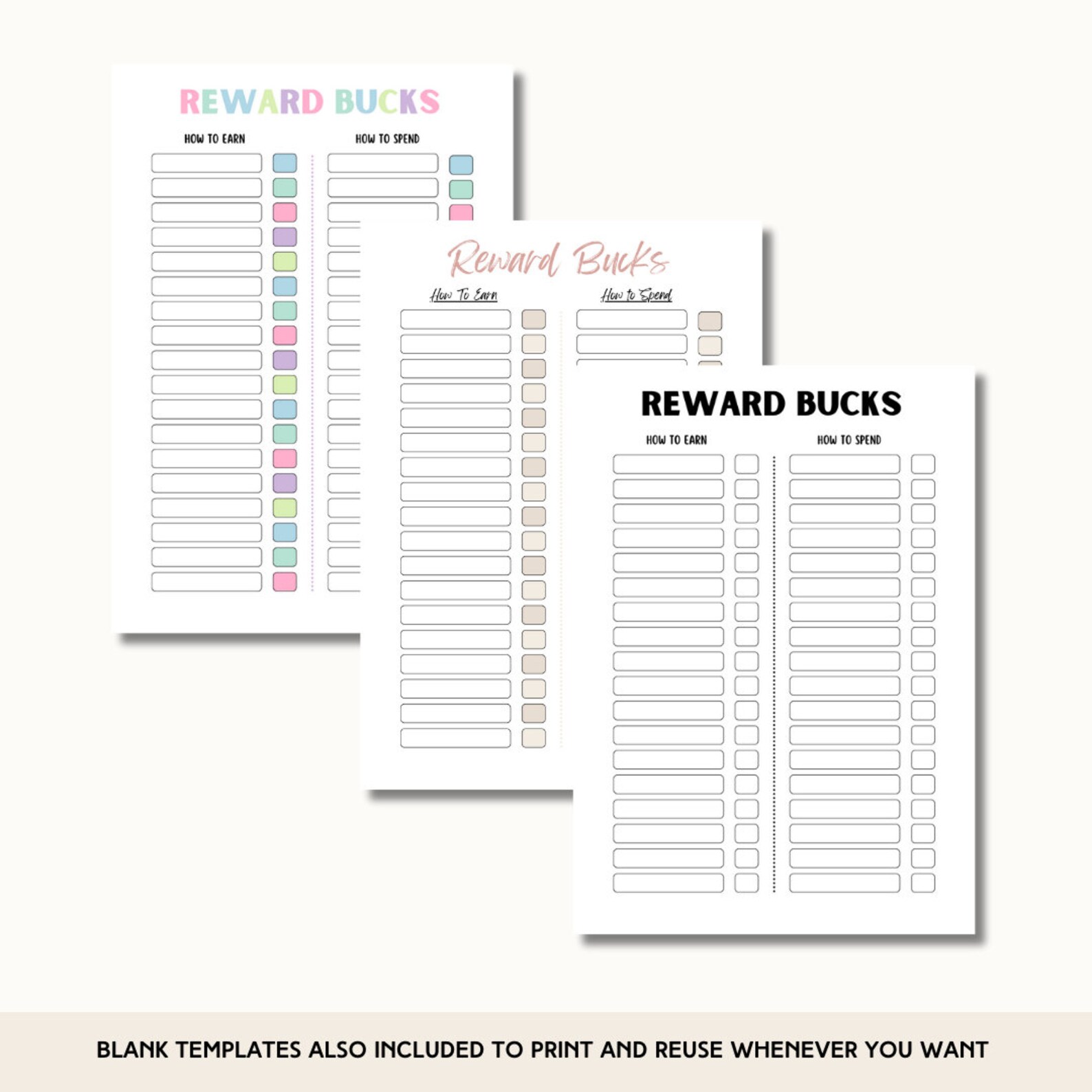 Editable Mom Reward System - Mom Bucks - How to Earn - Mom Money - Kid ...