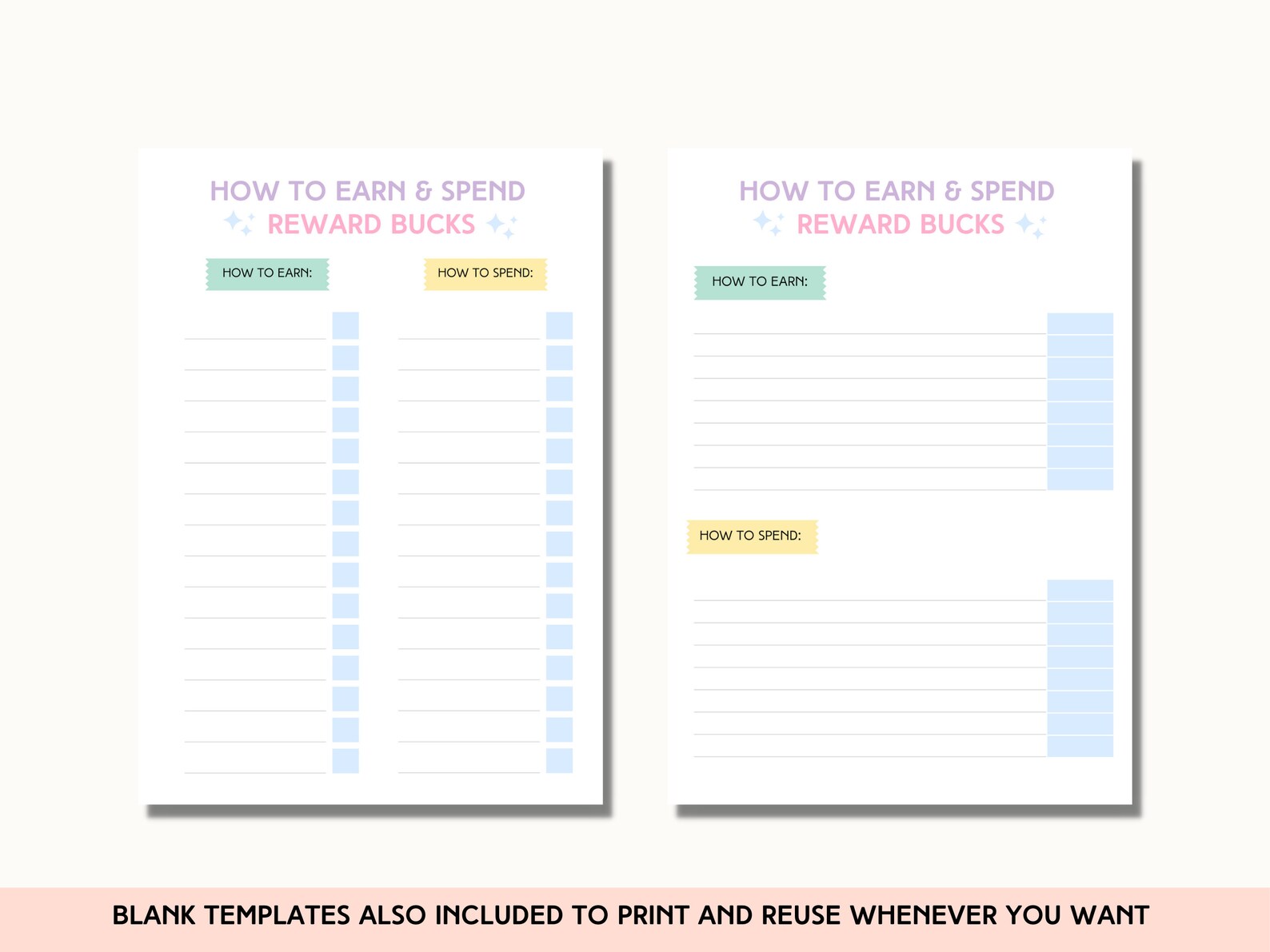 Editable Reward Bucks for Kids Play Money Pretend Money - Etsy