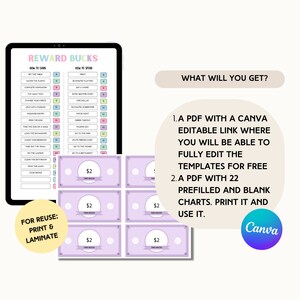 Editable Mom Reward System - Mom Bucks - How to Earn - Mom Money - Kid ...